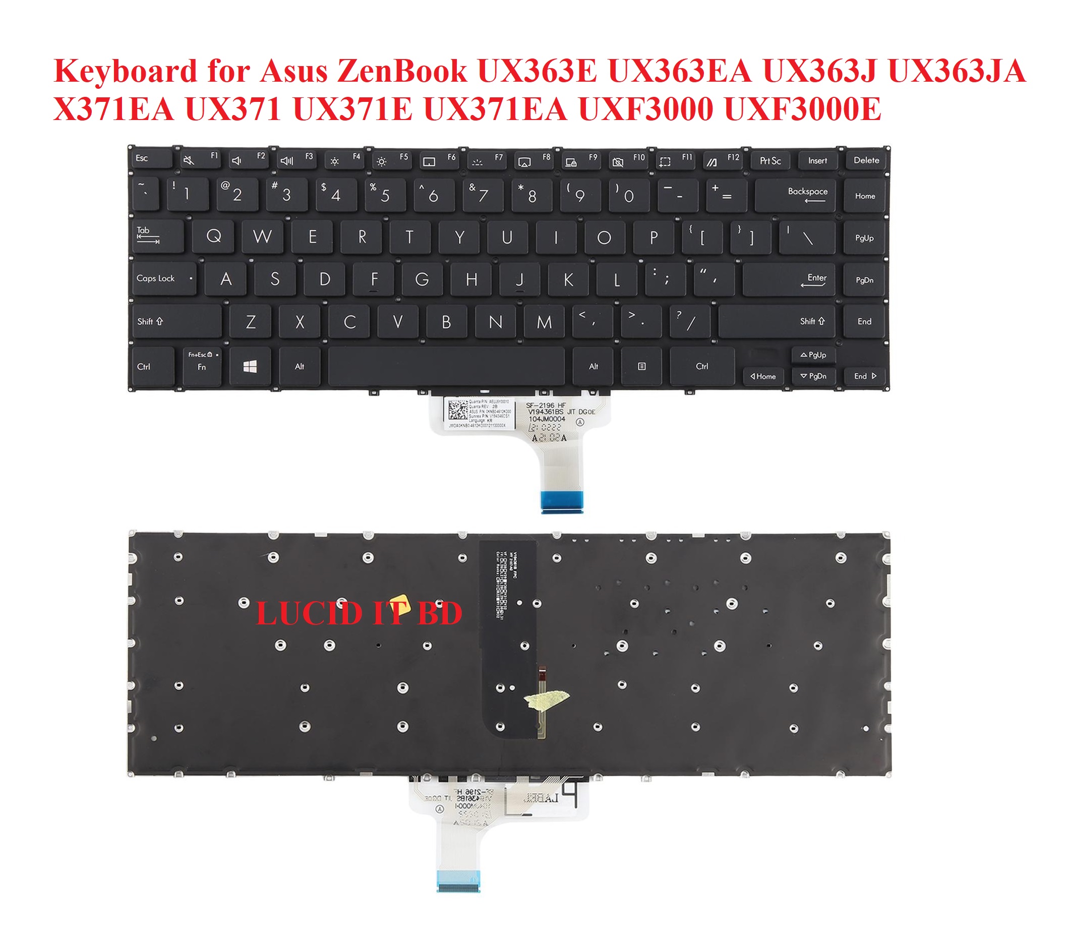 US Version Backlit Laptop Keyboard for Asus ZenBook UX363E UX363EA ...
